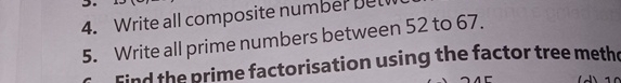 Solved Write all composite Write all prime numbers between | Chegg.com