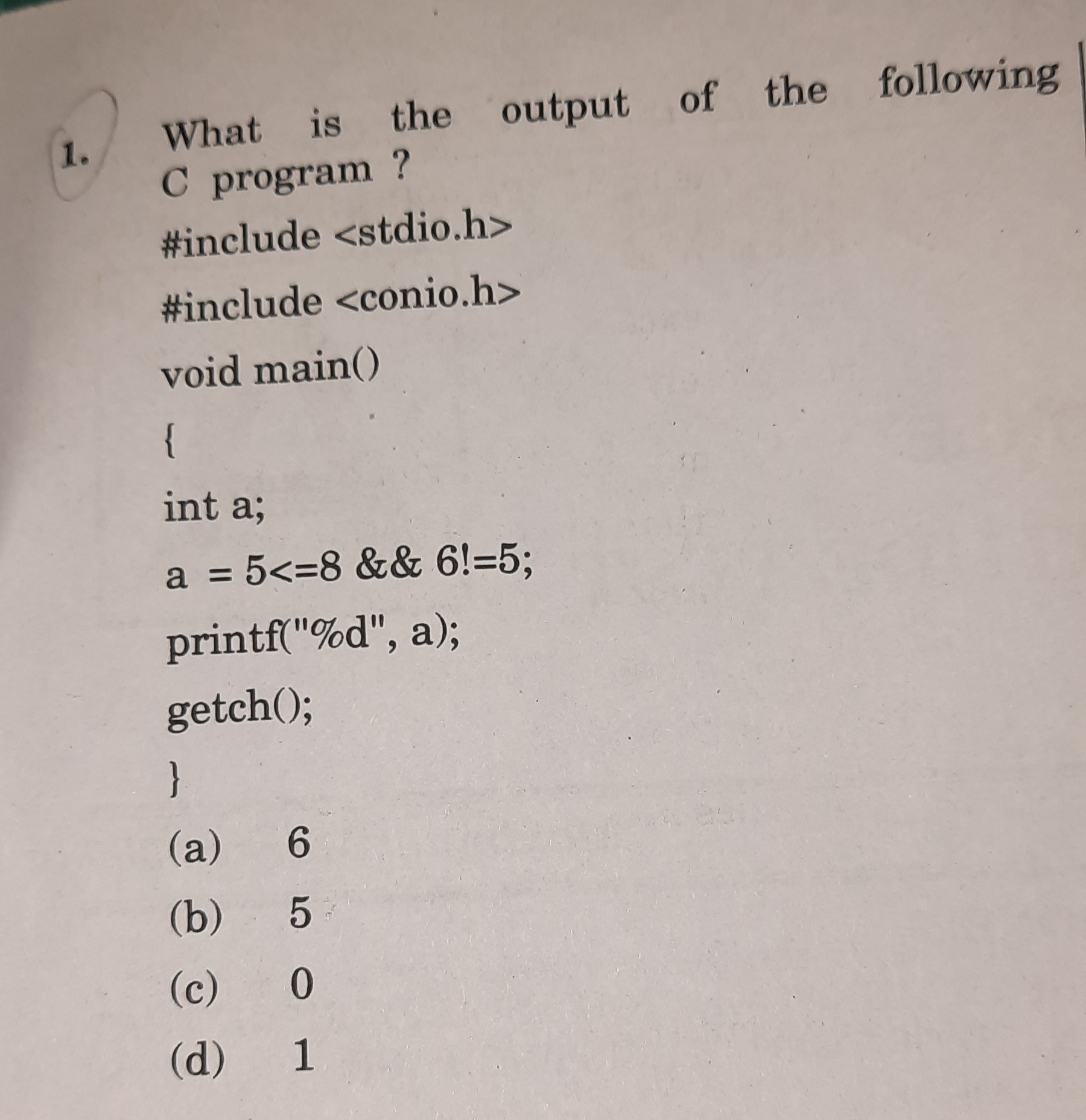 Solved What is the output of the following C program ? | Chegg.com