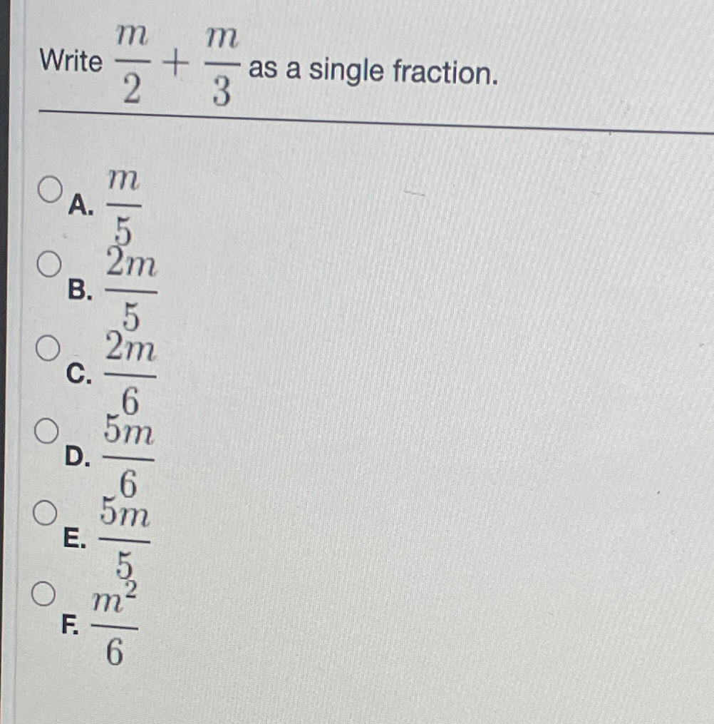 Solved Write m2+m3 ﻿as a single | Chegg.com