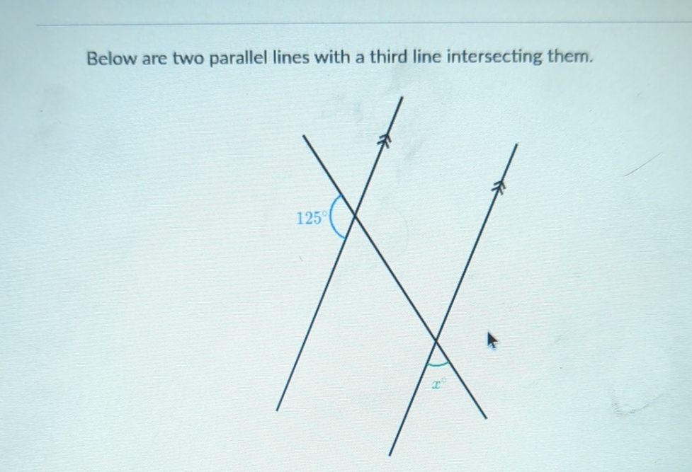 Solved Below are two parallel lines with a third line | Chegg.com