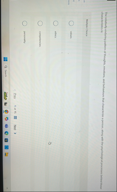 Solved The relatively enduring pattern of thoughts, | Chegg.com