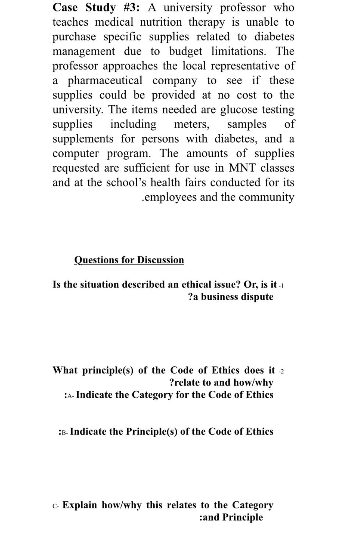 Solved Case Study #3: A university professor who teaches | Chegg.com