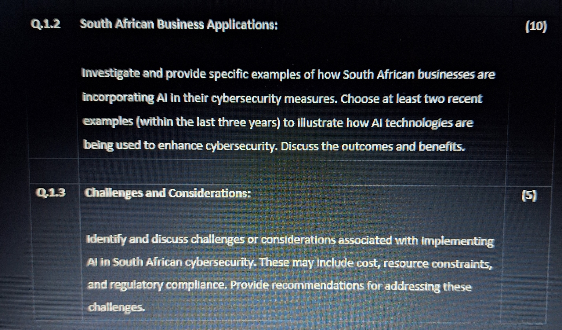 Solved As a cybersecurity analyst with a focus on South | Chegg.com