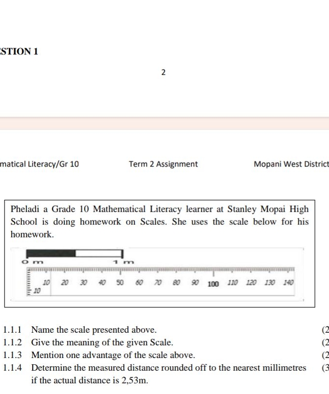 Solved STION 1 2 ﻿matical Literacy/Gr 10 ﻿Term 2 ﻿Assignment | Chegg.com