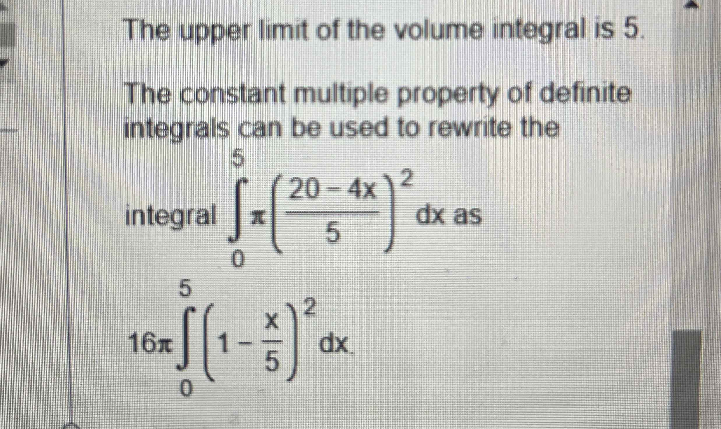 Solved I dont understand how the constant multiple property | Chegg.com