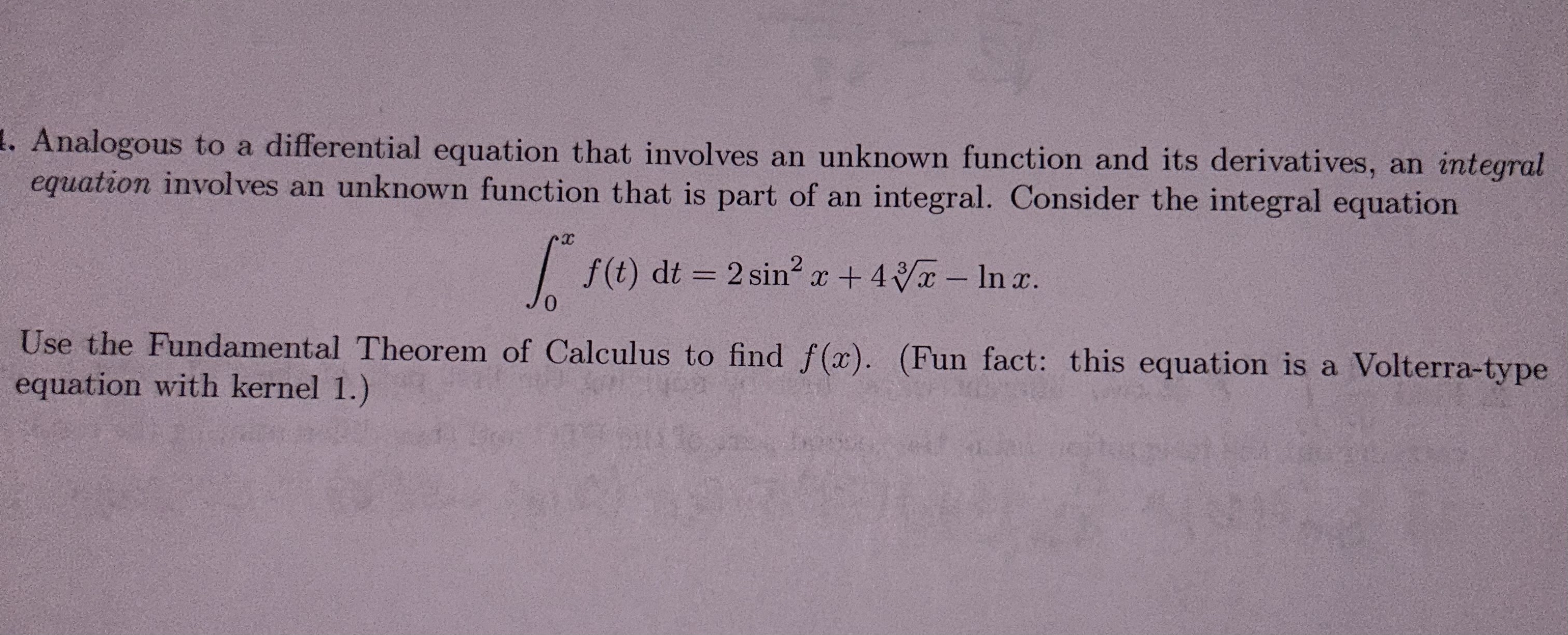 Solved Analogous to a differential equation that involves an | Chegg.com