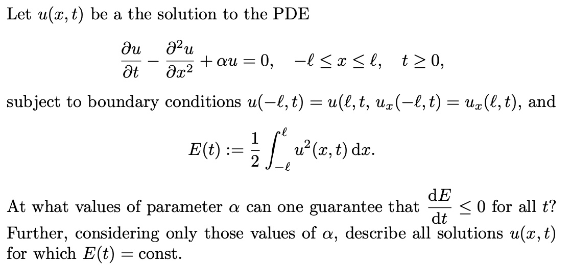 Solved Let u(x,t) be a the solution to the | Chegg.com Solved Let u(x,t) be a the solution to the | Chegg.com