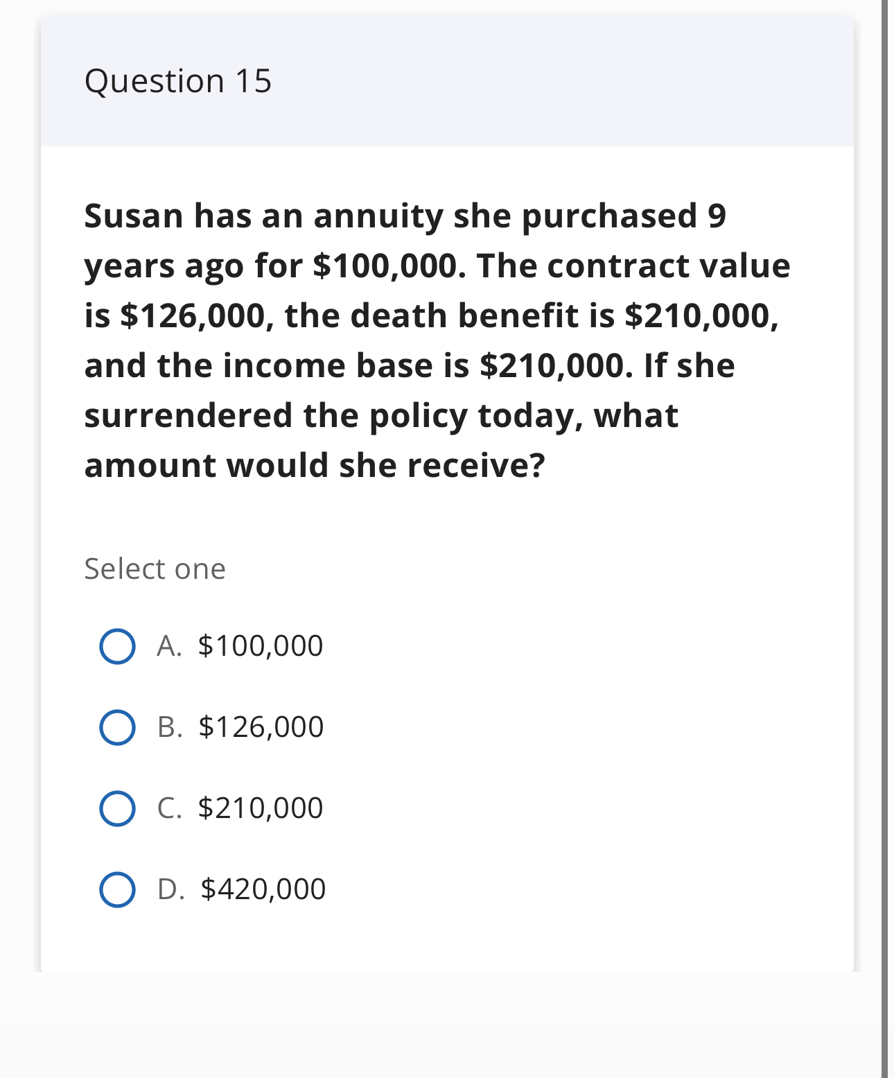 Solved code class="asciimath">Question 15 ﻿Susan has an | Chegg.com