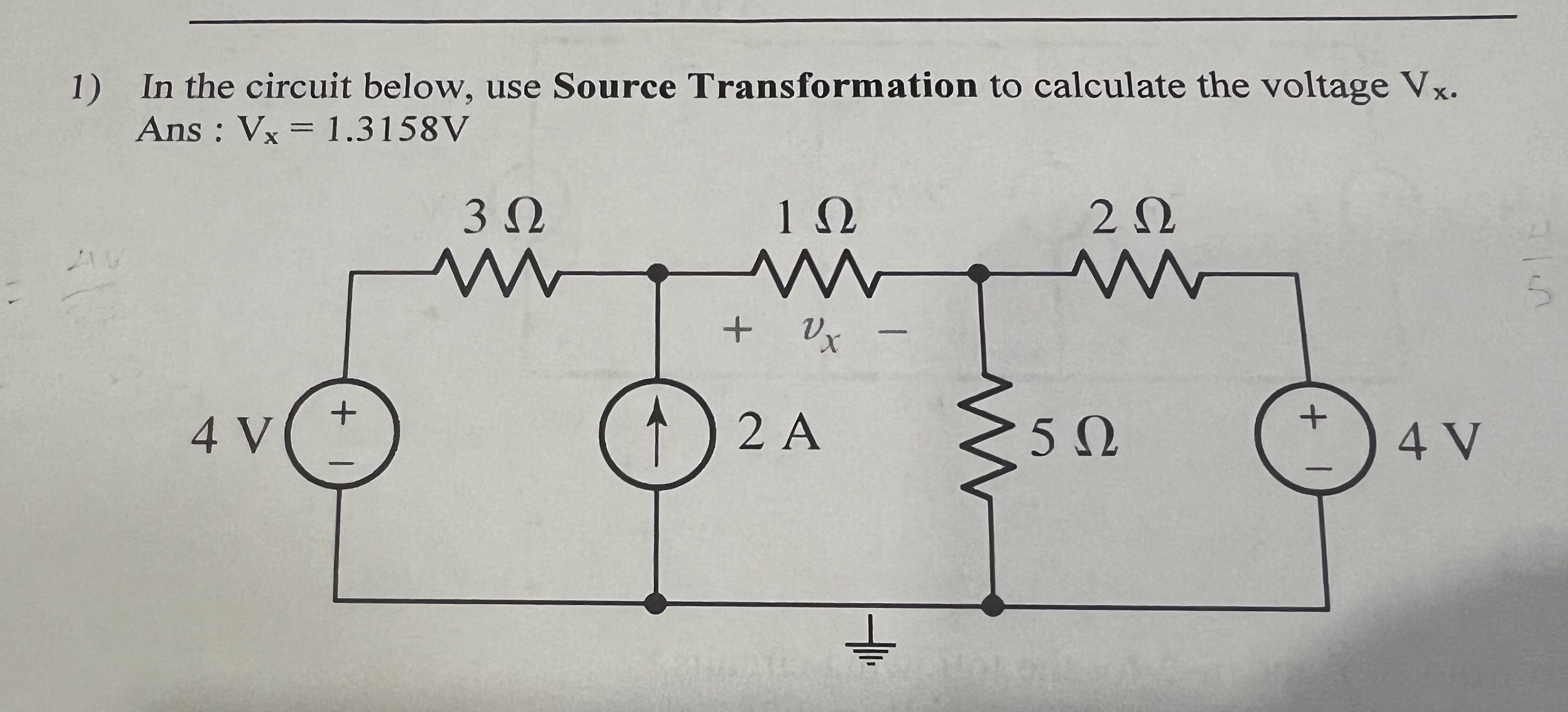 In the circuit below, use Source Transformation to | Chegg.com
