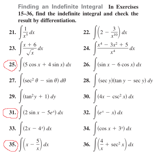 Solved Finding an Indefinite Integral In Exercises15-36, | Chegg.com