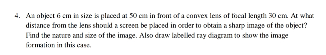Solved An object 6cm ﻿in size is placed at 50cm ﻿in front of | Chegg.com