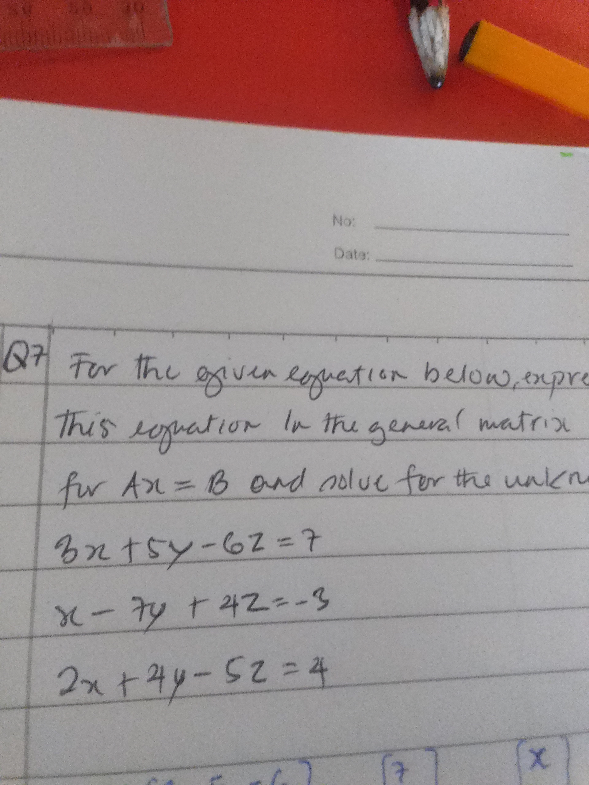 Solved Q7 ﻿For the given equation below, expre This equation | Chegg.com