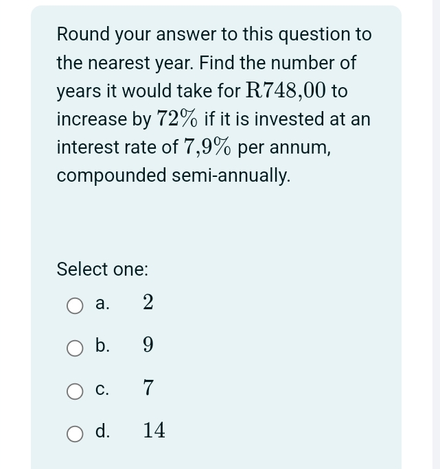 Solved Round your answer to this question to the nearest | Chegg.com