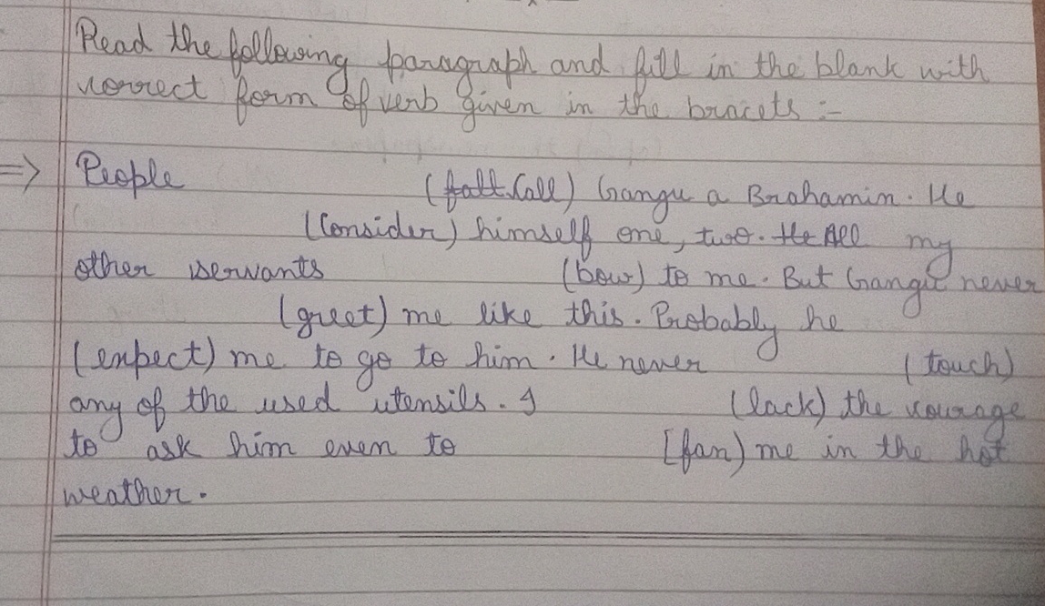 Solved Read the following paragraph and fill in the blank | Chegg.com