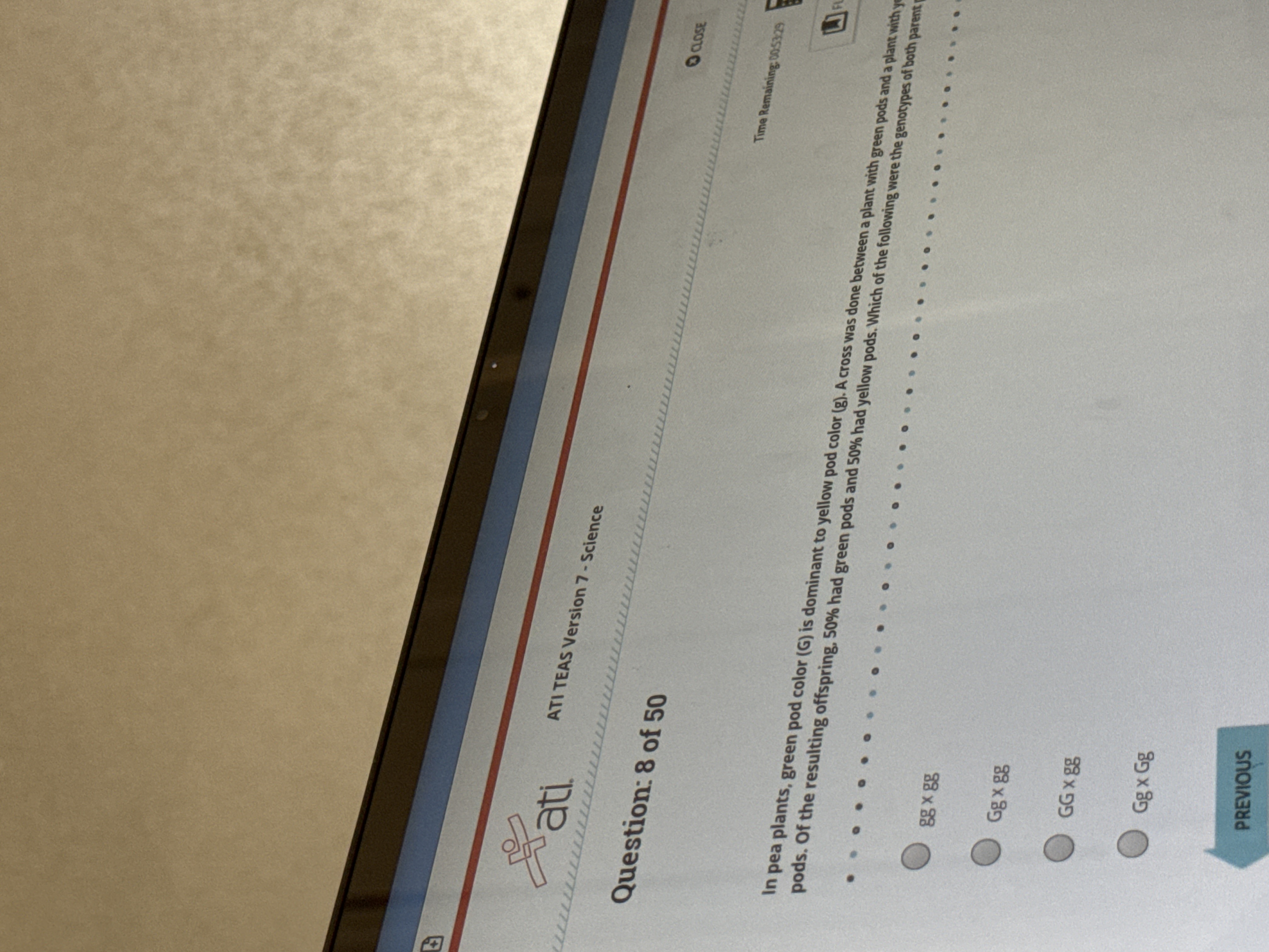 Solved In pea plants, green pod color (G) ﻿is dominant to | Chegg.com