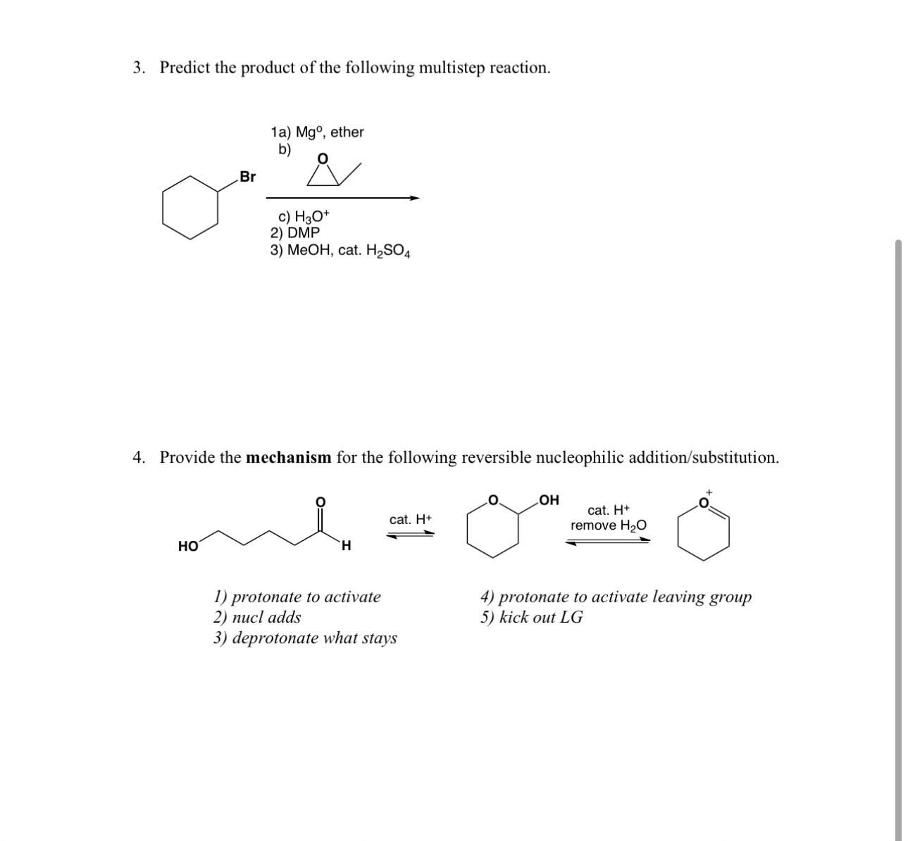 Solved Predict the product of the following multistep | Chegg.com