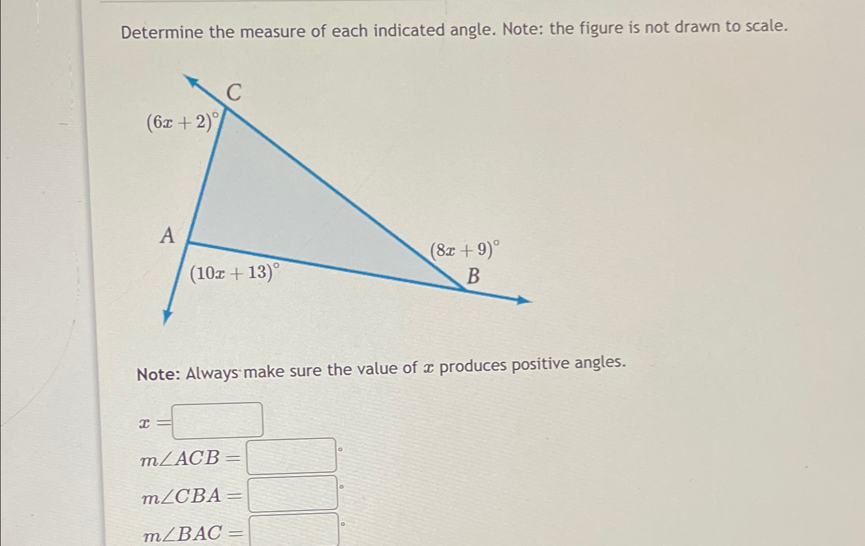 Solved Determine the measure of each indicated angle. Note: | Chegg.com