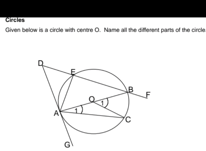 Solved Circles Given below is a circle with centre O. ﻿Name | Chegg.com