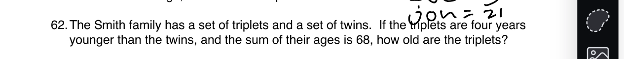 Solved The Smith family has a set of triplets and a set of | Chegg.com