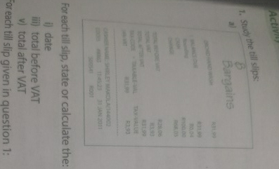 Solved Study the till slips: For each till slip, state or | Chegg.com