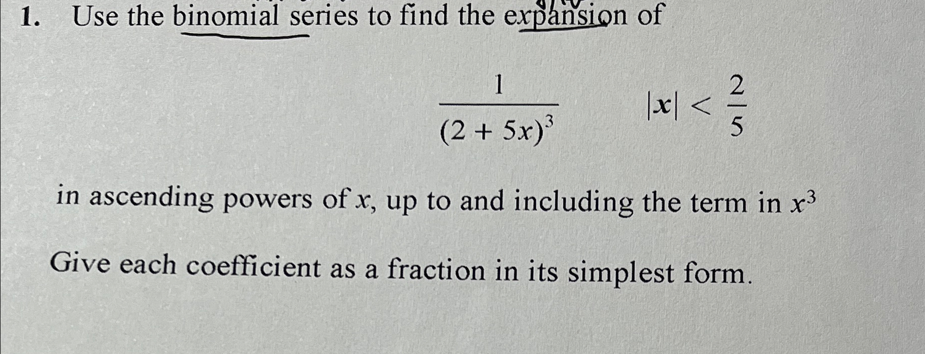 Solved Use the binomial series to find the expansion of | Chegg.com