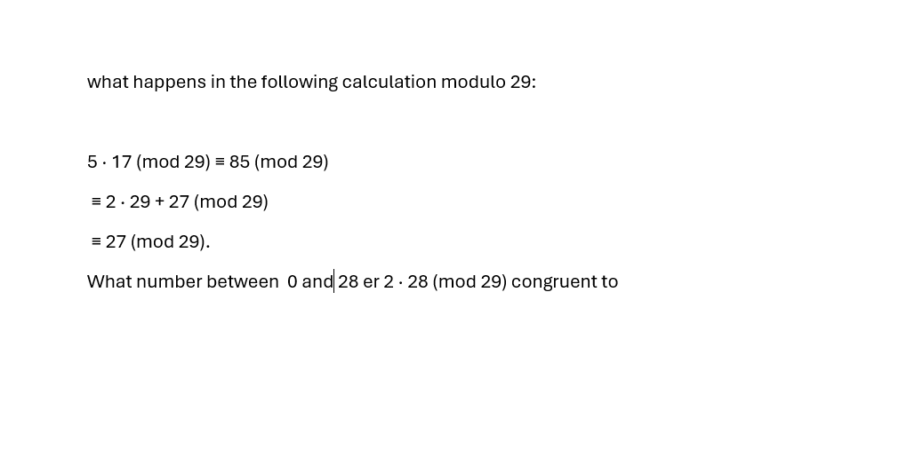 Solved what happens in the following calculation modulo 29: | Chegg.com