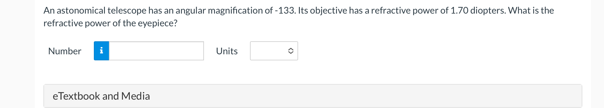 Solved An astonomical telescope has an angular magnification | Chegg.com