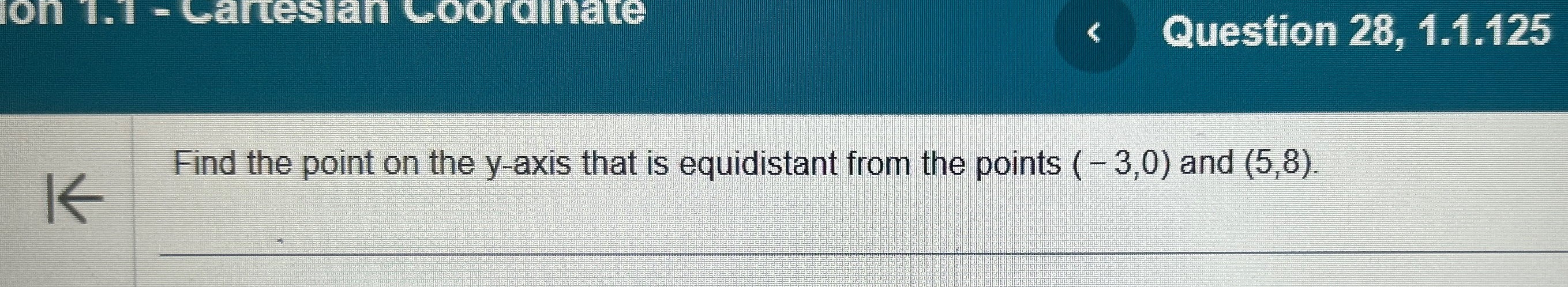 Solved Question 28,1.1.125Find the point on the y-axis that | Chegg.com