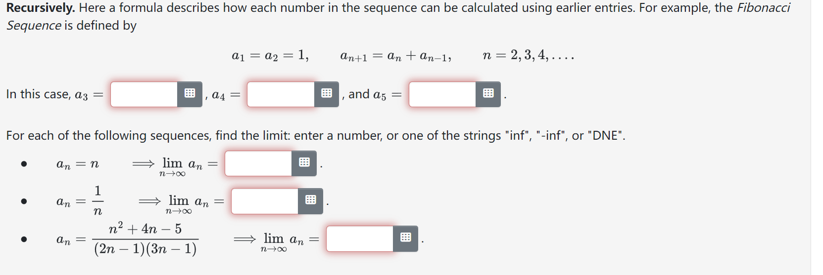 Solved Recursively. Here a formula describes how each number | Chegg.com