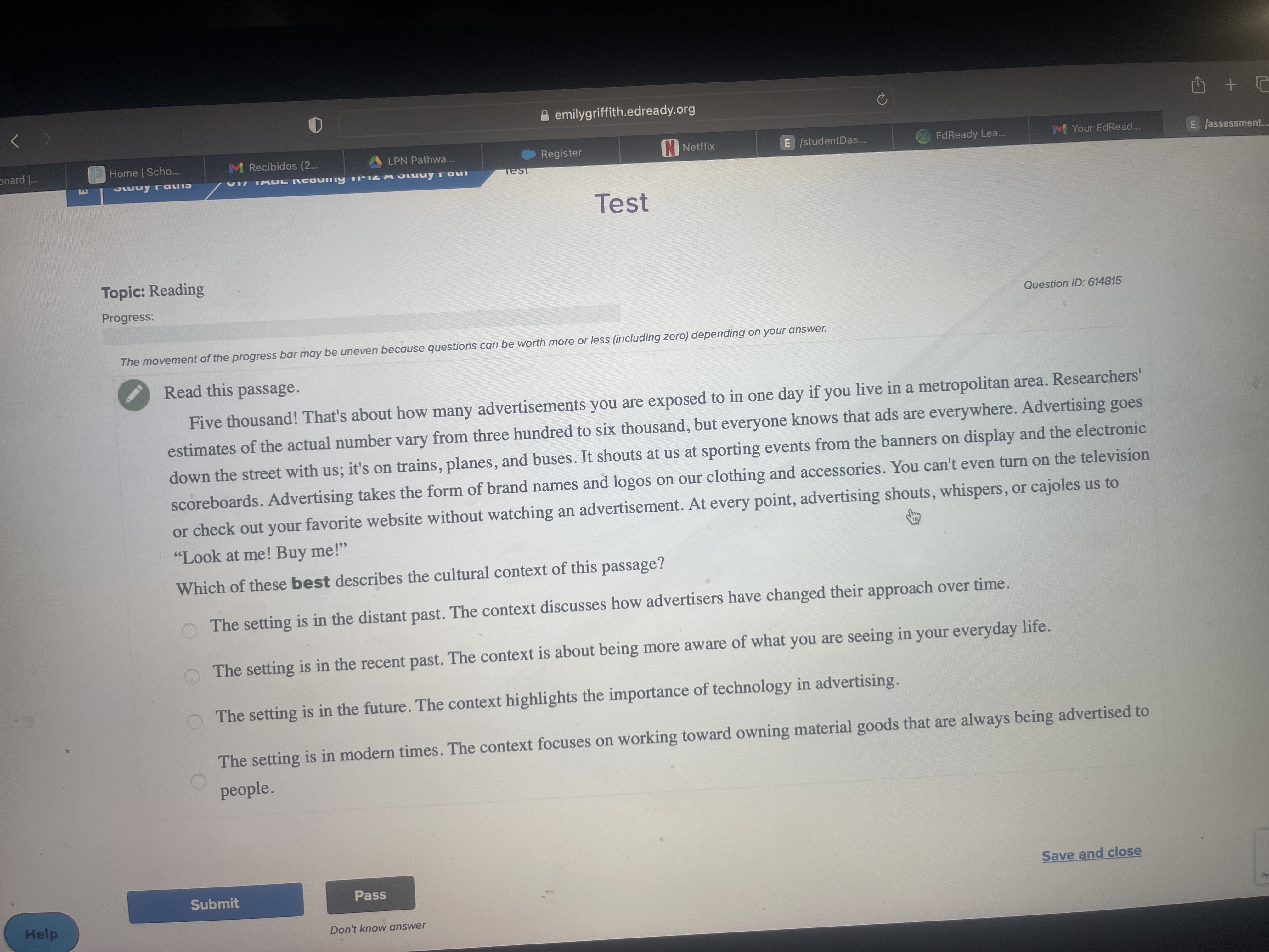 Solved Progress: The movement of the progress bar may be | Chegg.com