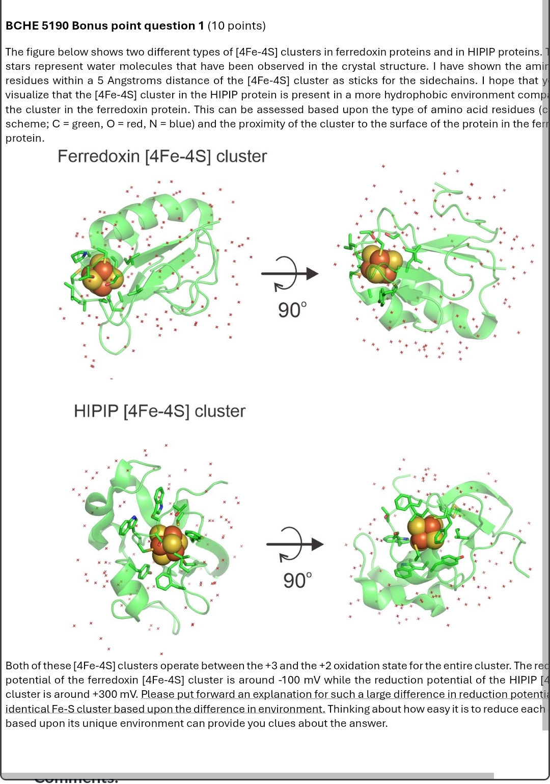 Solved BCHE 5190 ﻿Bonus point question 1 (10 ﻿points)The | Chegg.com