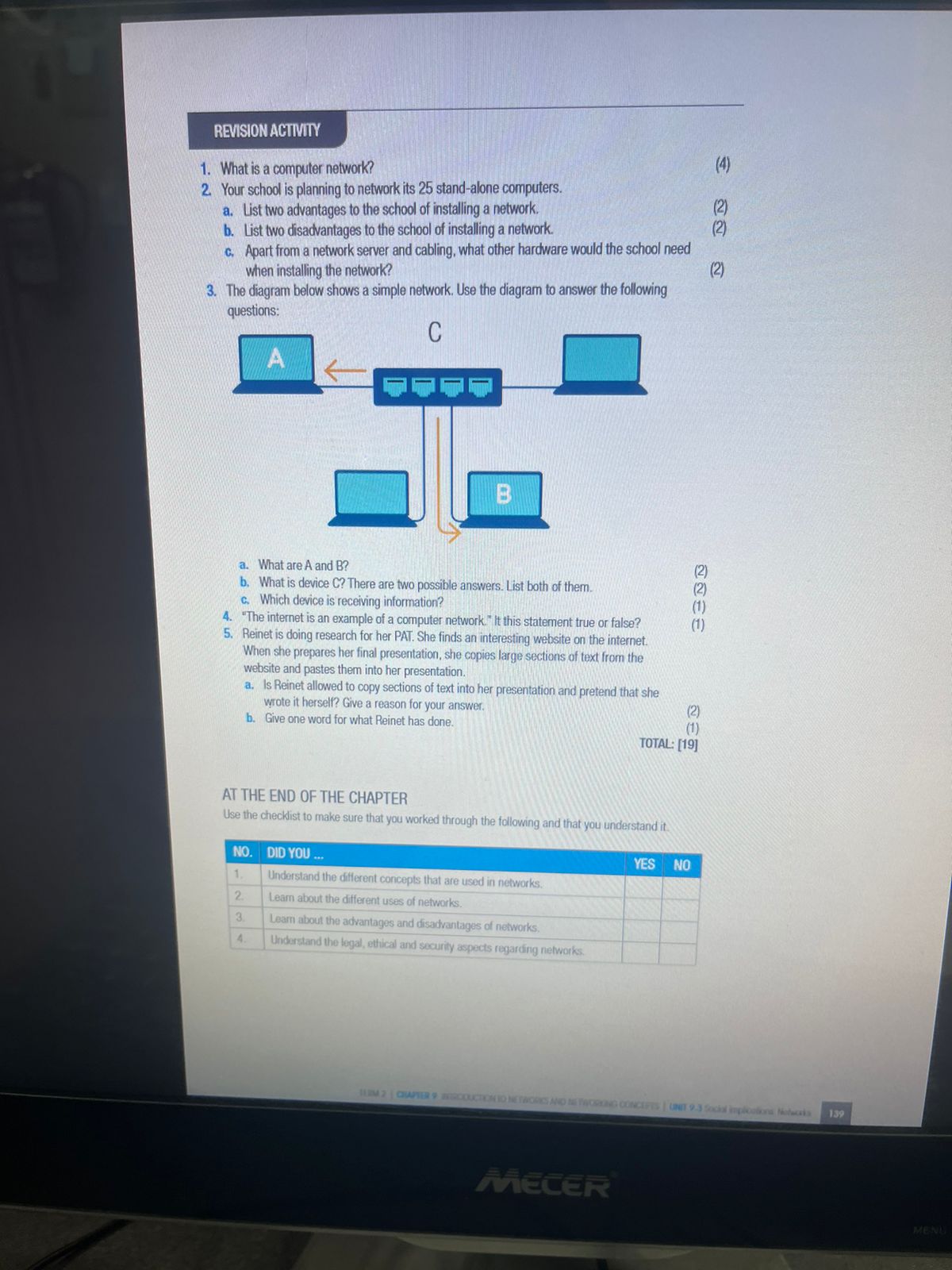 Solved REISIONACTVITY What is a computer network? Your | Chegg.com