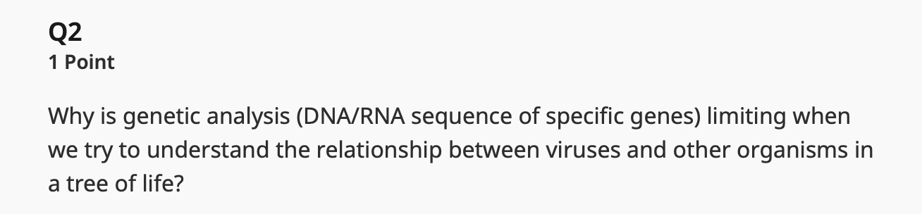 Solved Q2 1 ﻿Point Why is genetic analysis (DNA/RNA sequence | Chegg.com