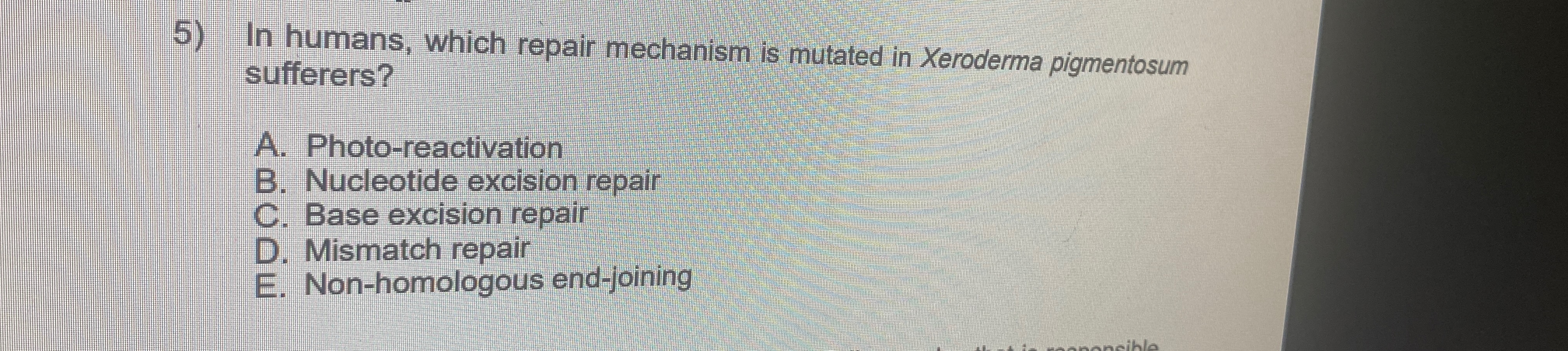 Solved In humans, which repair mechanism is mutated in | Chegg.com