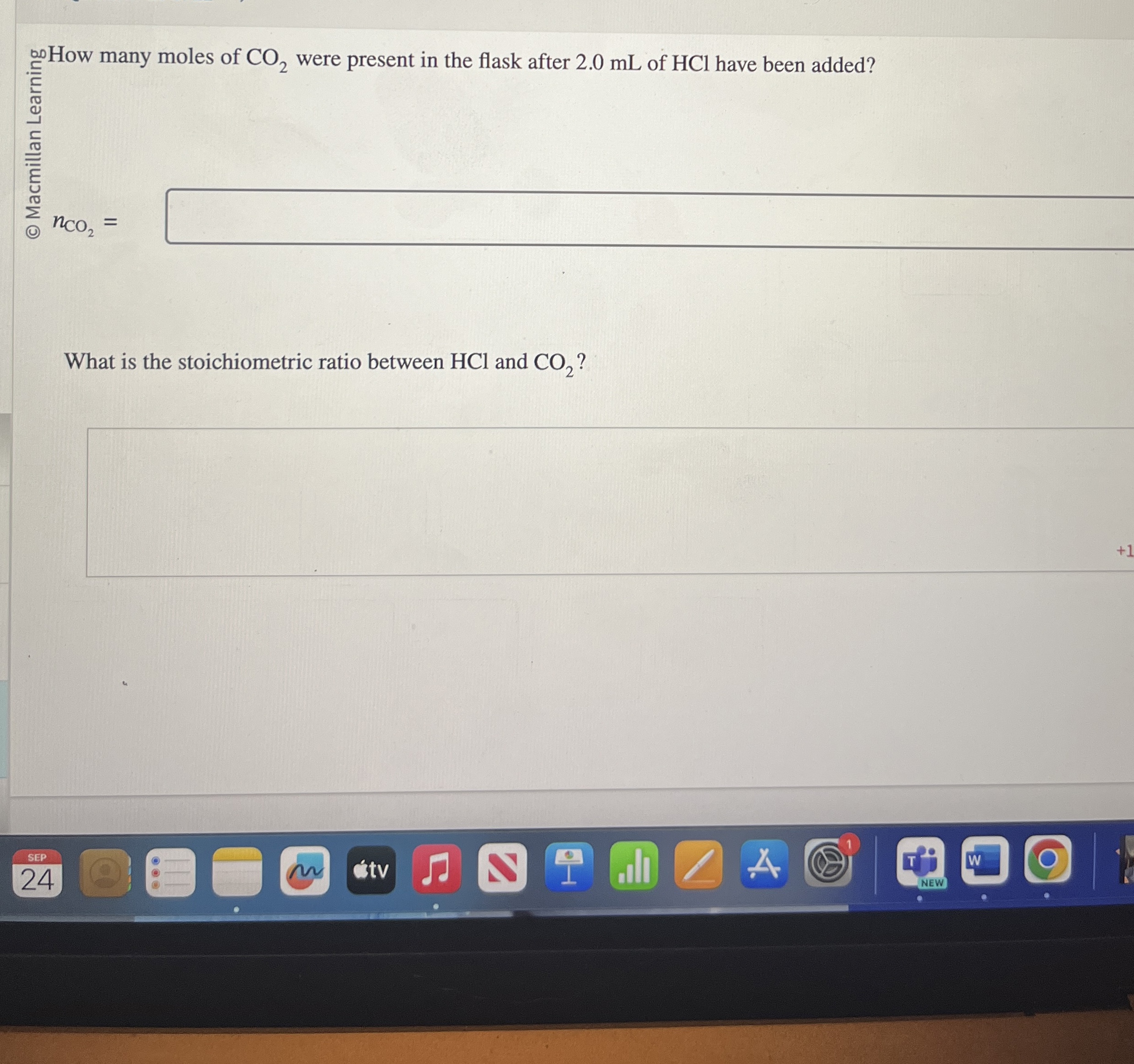 Solved How many moles of CO2 ﻿were present in the flask | Chegg.com