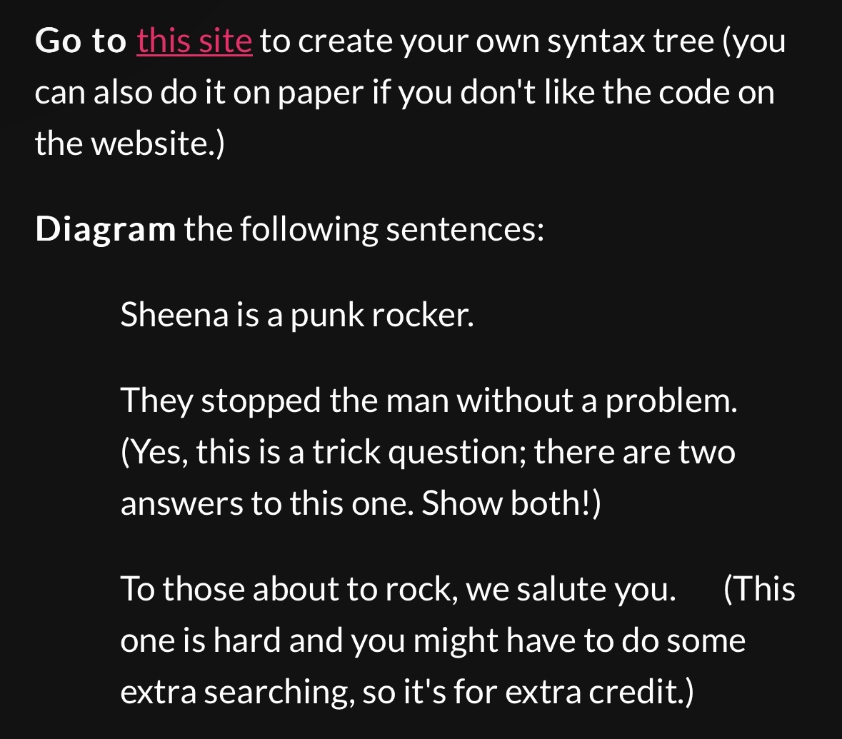 Go to q, ﻿to create your own syntax tree (you can | Chegg.com