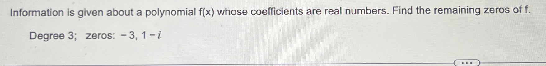 Solved Information is given about a polynomial f(x) ﻿whose | Chegg.com