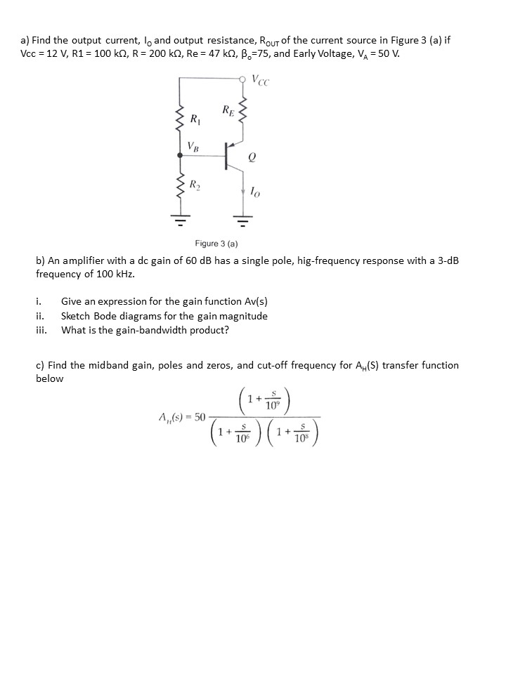 Solved a) ﻿Find the output current, I0 ﻿and output | Chegg.com