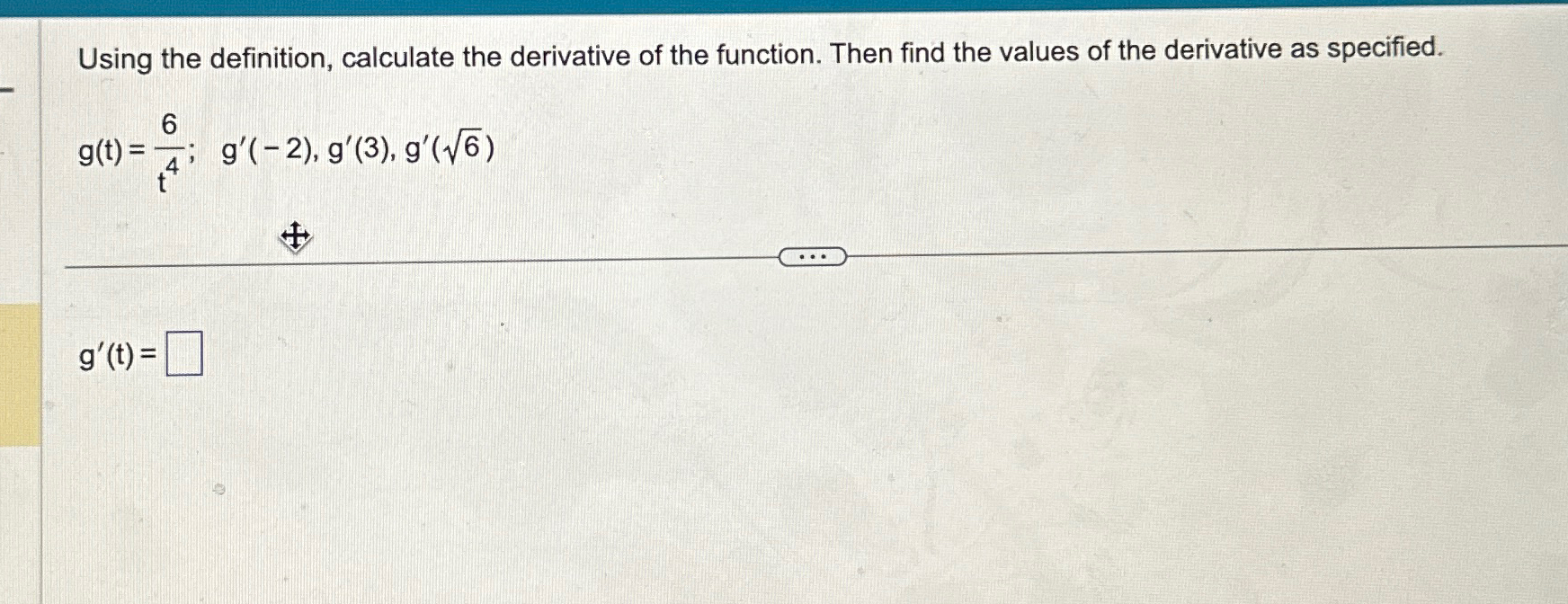 Solved Using the definition, calculate the derivative of the | Chegg.com