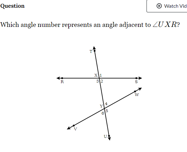 Solved Question Which angle number represents an angle | Chegg.com