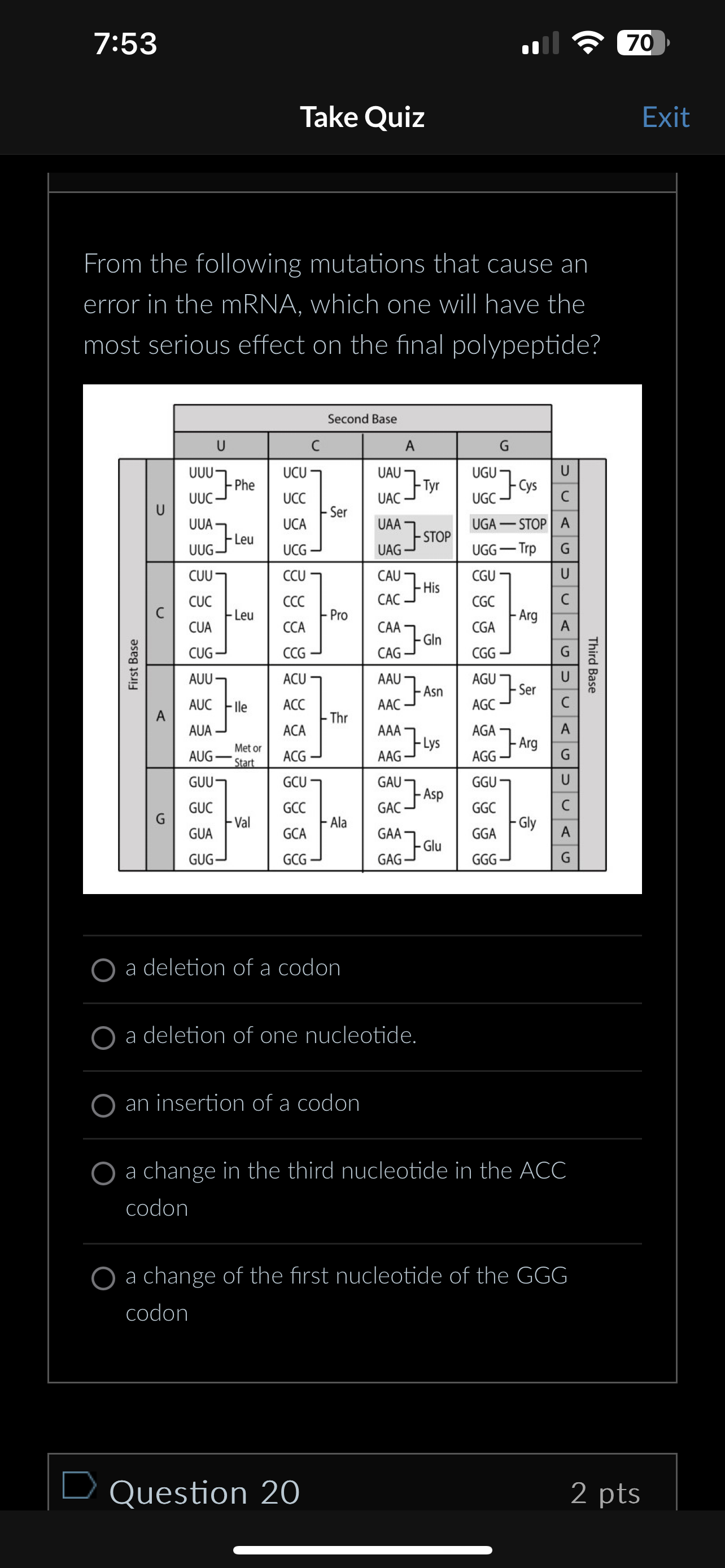 Solved From the following mutations that cause an error in | Chegg.com