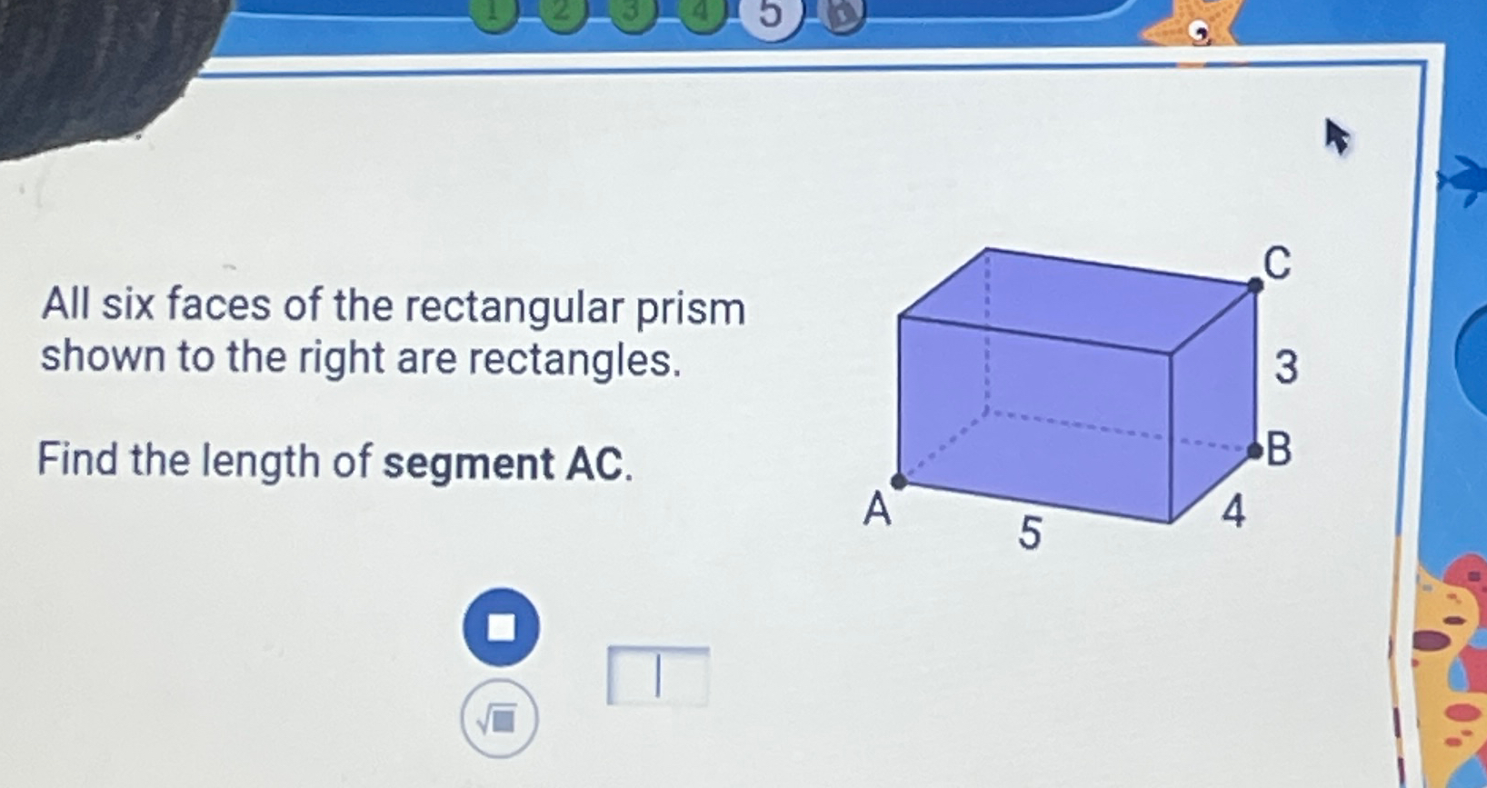 Solved All six faces of the rectangular prism shown to the | Chegg.com
