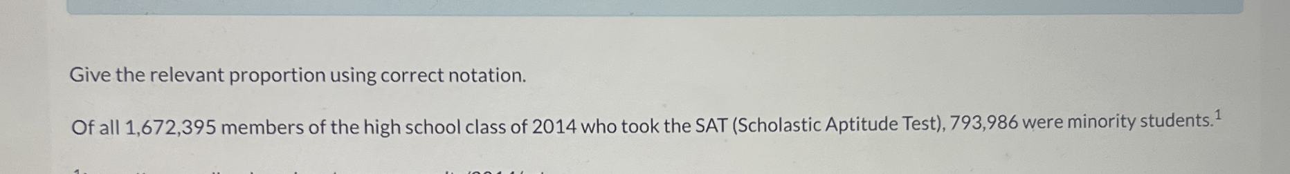 Give the relevant proportion using correct | Chegg.com