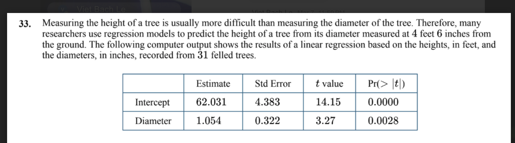 Solved Measuring the height of a tree is usually more | Chegg.com