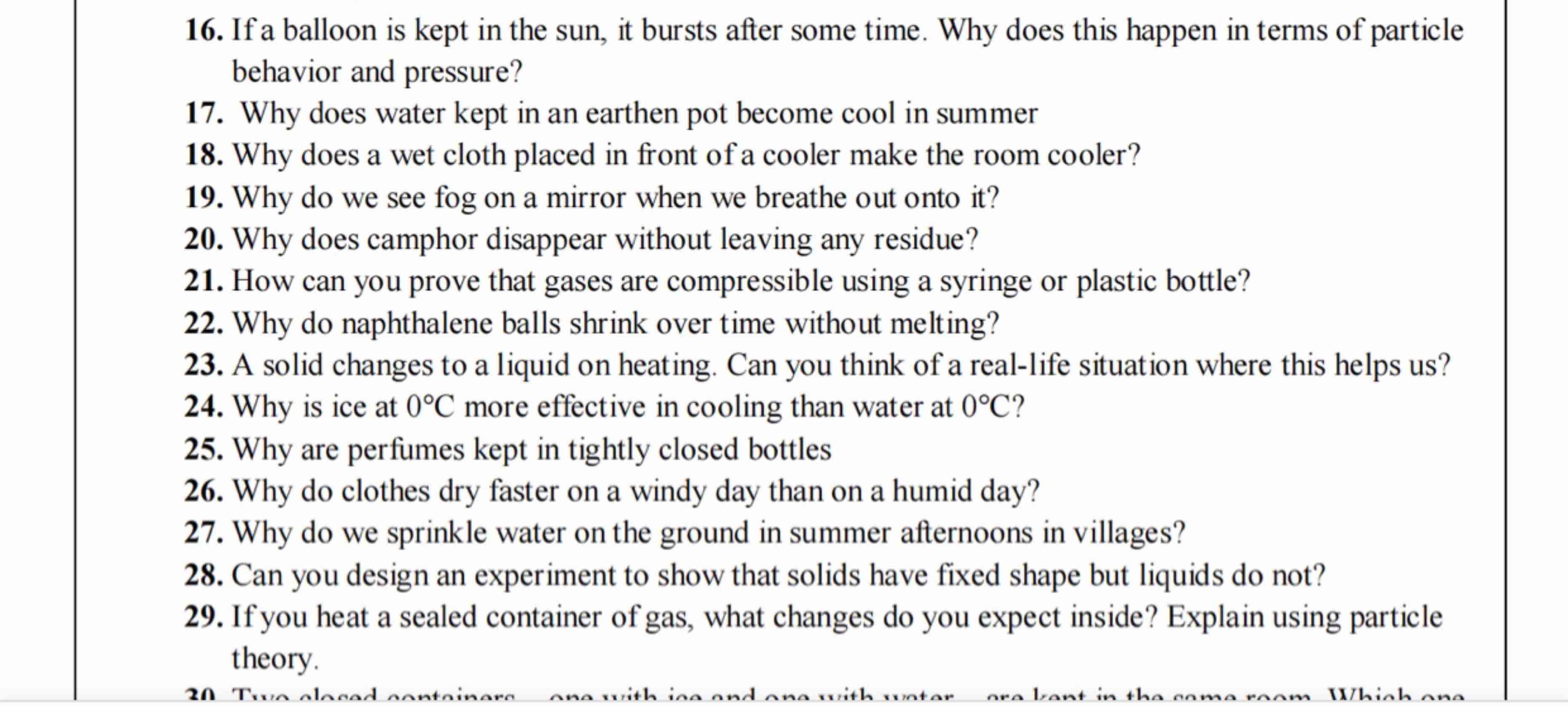 Solved 16. ﻿If a balloon is kept in the sun, it bursts after | Chegg.com