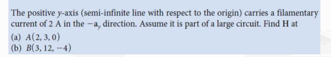Solved The positive y-axis (semi-infinite line with respect | Chegg.com