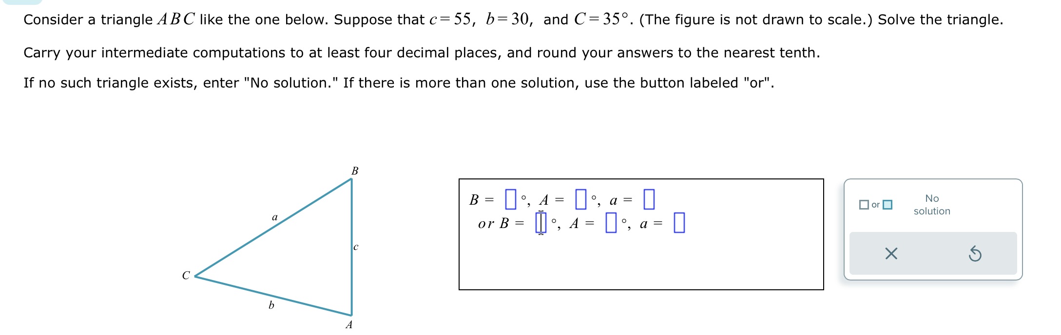 Solved Consider a triangle ABC like the one below. Suppose | Chegg.com