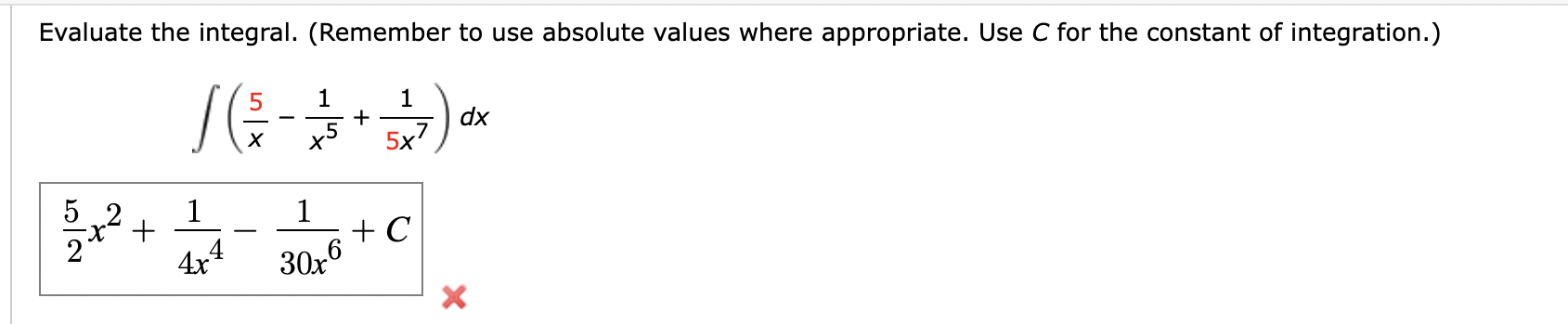 Solved Evaluate the integral. (Remember to use absolute | Chegg.com