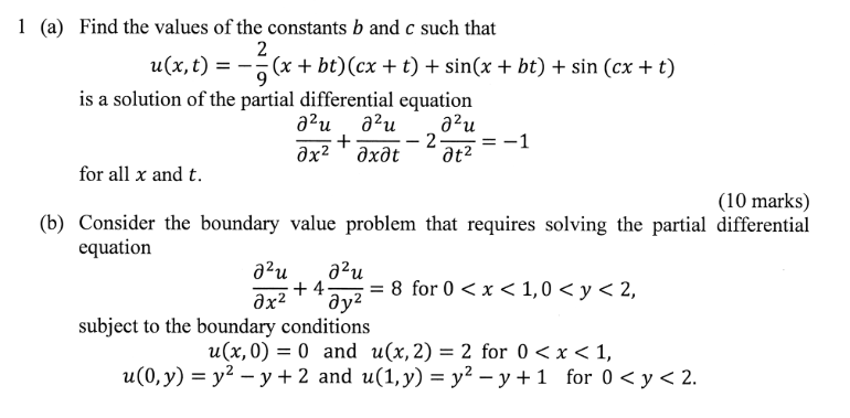 Solved 1 (a) ﻿Find the values of the constants b ﻿and c | Chegg.com