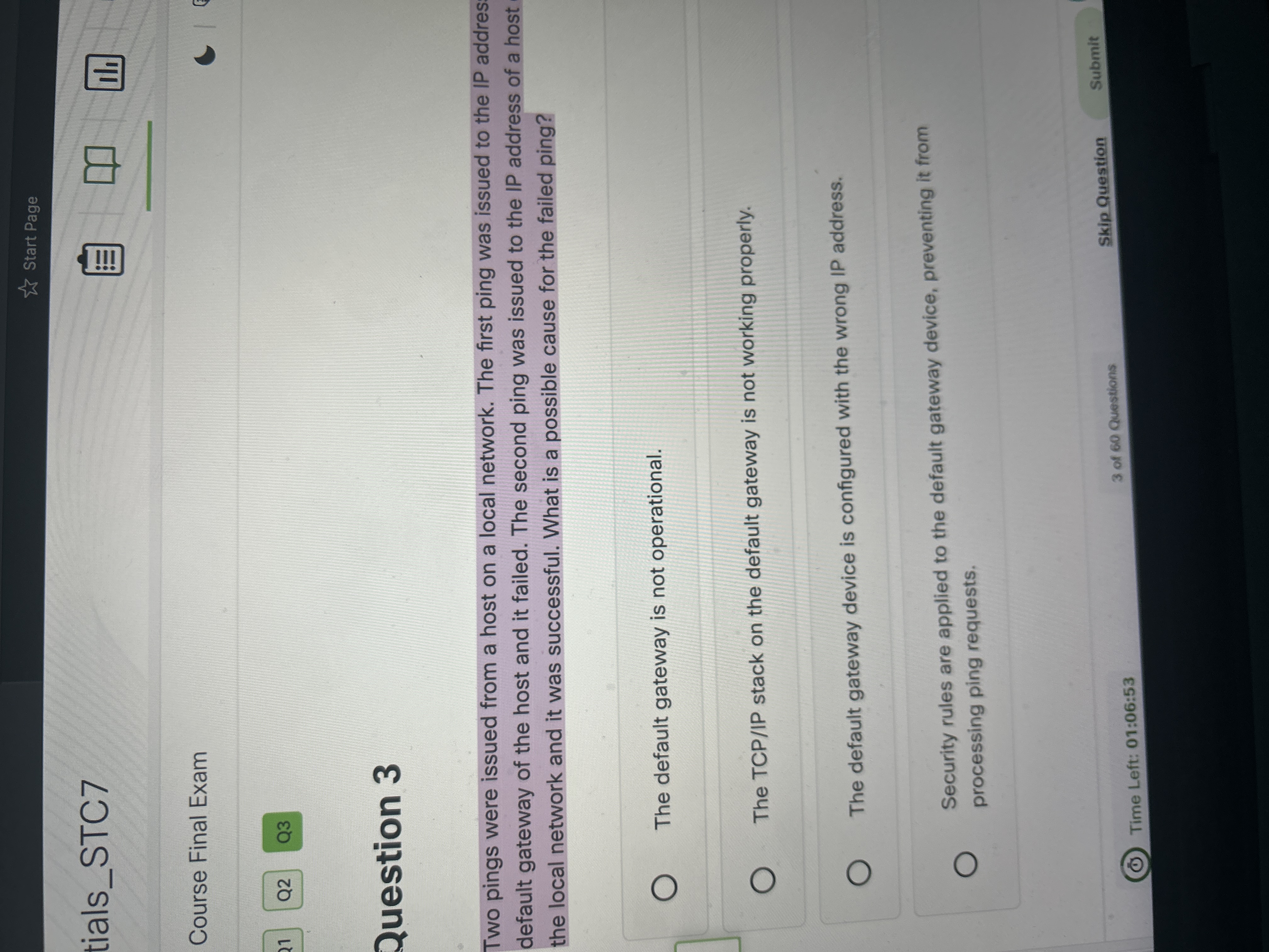 Solved Two pings were issued from a host on a local network. | Chegg.com